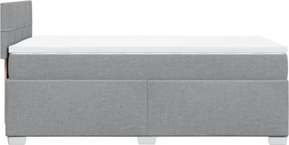 Box spring postel s matrací světle šedý 100 x 200 cm textil 3285799