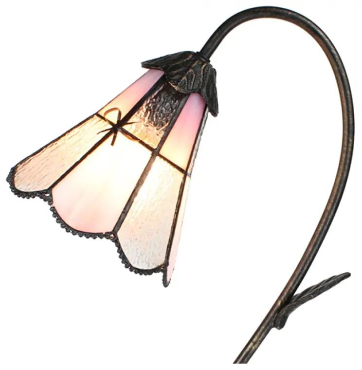 Stolní lampa Tiffany FlowerArc pink – 30x17x48 cm