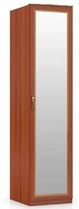 Jednodvéřová skříň do ložnice Sofia se zrcadlovými dveřmi - ořech