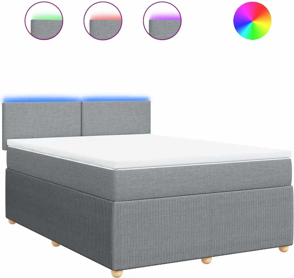Box spring postel s matrací světle šedá 160 x 200 cm textil 3289800