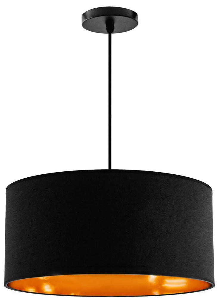 Toolight - Závěsná lampa 44cm 3xE27 60W APP621-1CP, černá-zlatá, OSW-00079