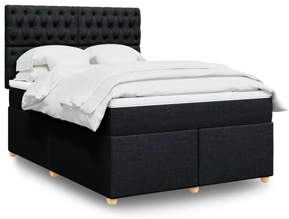 Box spring postel s matrací černá 140 x 190 cm textil 3293584