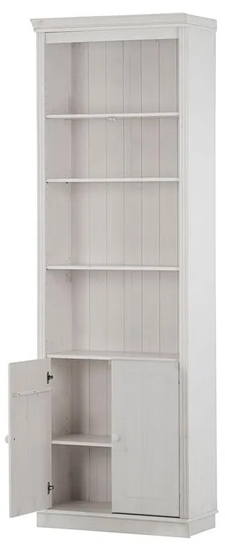 Bílá knihovna z borovicového dřeva 74x223 cm Anita – Støraa