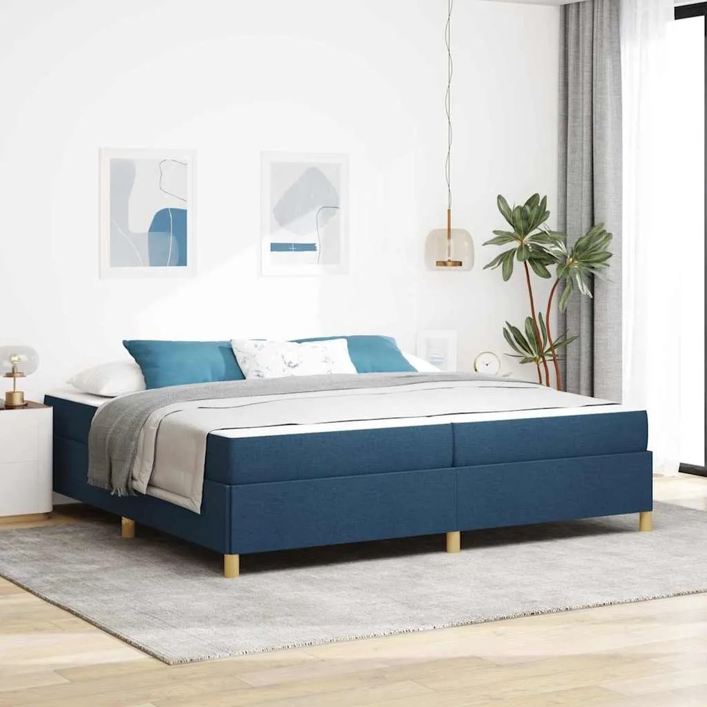 Rám postele Modrá 200 x 200 cm textil 3398968