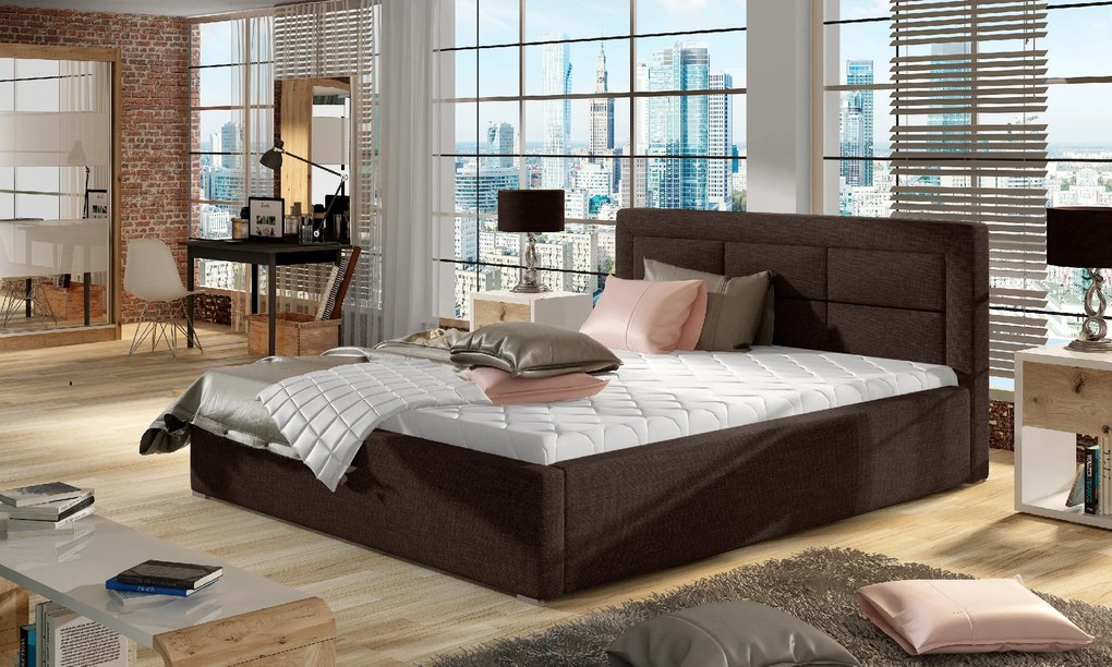 Eltap Čalouněná postel Rosano s úložným prostorem Materiál a barva potahu: Soft 11 - černá, Rozměry (cm): 180x200