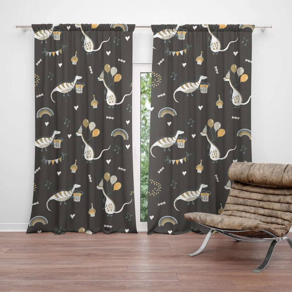 Sablio Závěs Dinosauří párty: 2ks 140x250cm