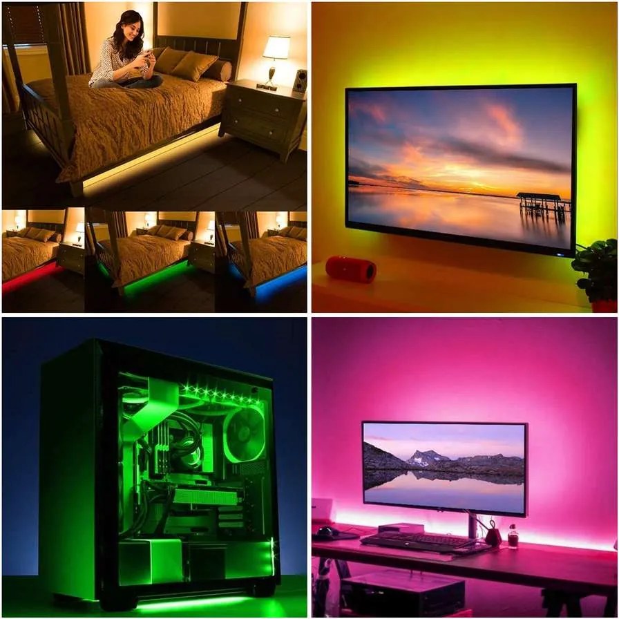 LED světelný pásek WM58 RGB pro TV s WiFi, 4x 50 cm, vícebarevná