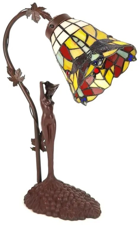 Stolní lampa Tiffany květ s dekorací ženy Womien - 15*9*21 cm E14/max 1*25W