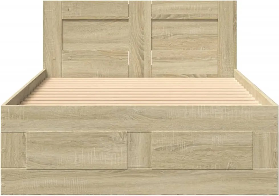 Rám postele s čelem dub sonoma 75 x 190 cm kompozitní dřevo 3295620