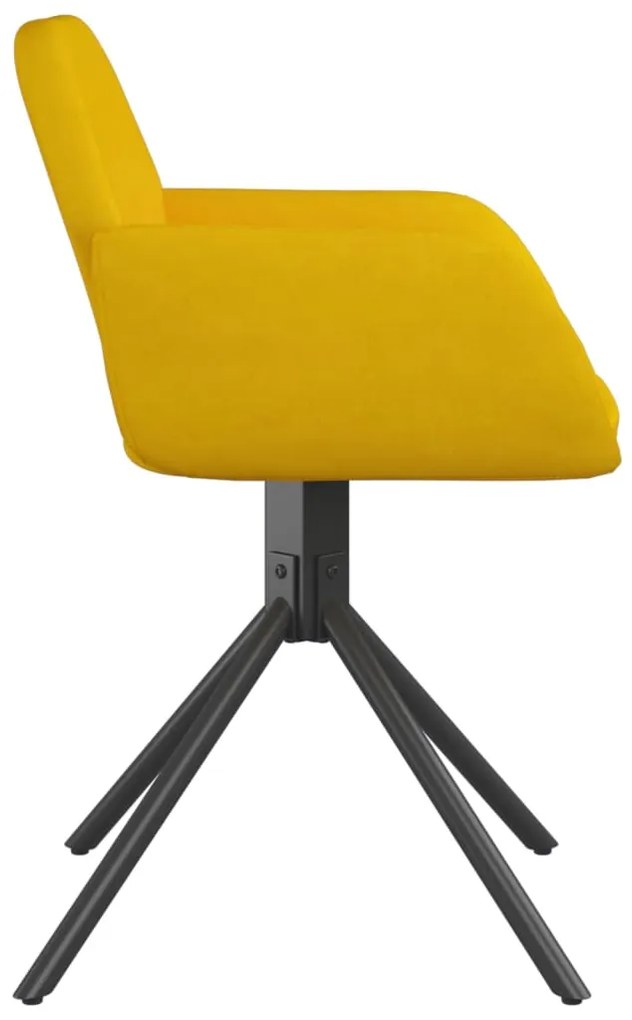 Otočné jídelní židle 2 ks žluté samet - Default Title