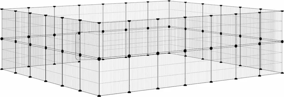 52panelová ohrádka pro zvířata s dvířky černá 245 x 210 x 70 cm ocel 3114047