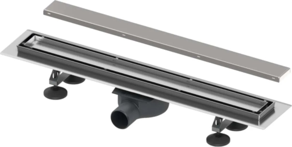 Tece - Sprchový žlab 60 cm, s oboustranným roštem, pro vložení dlažby, kartáčovaná nerezová ocel 15103069ROZ1