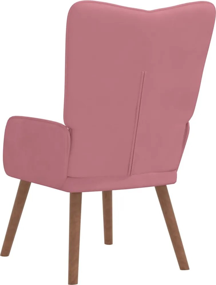 Relaxační křeslo růžové samet 327659