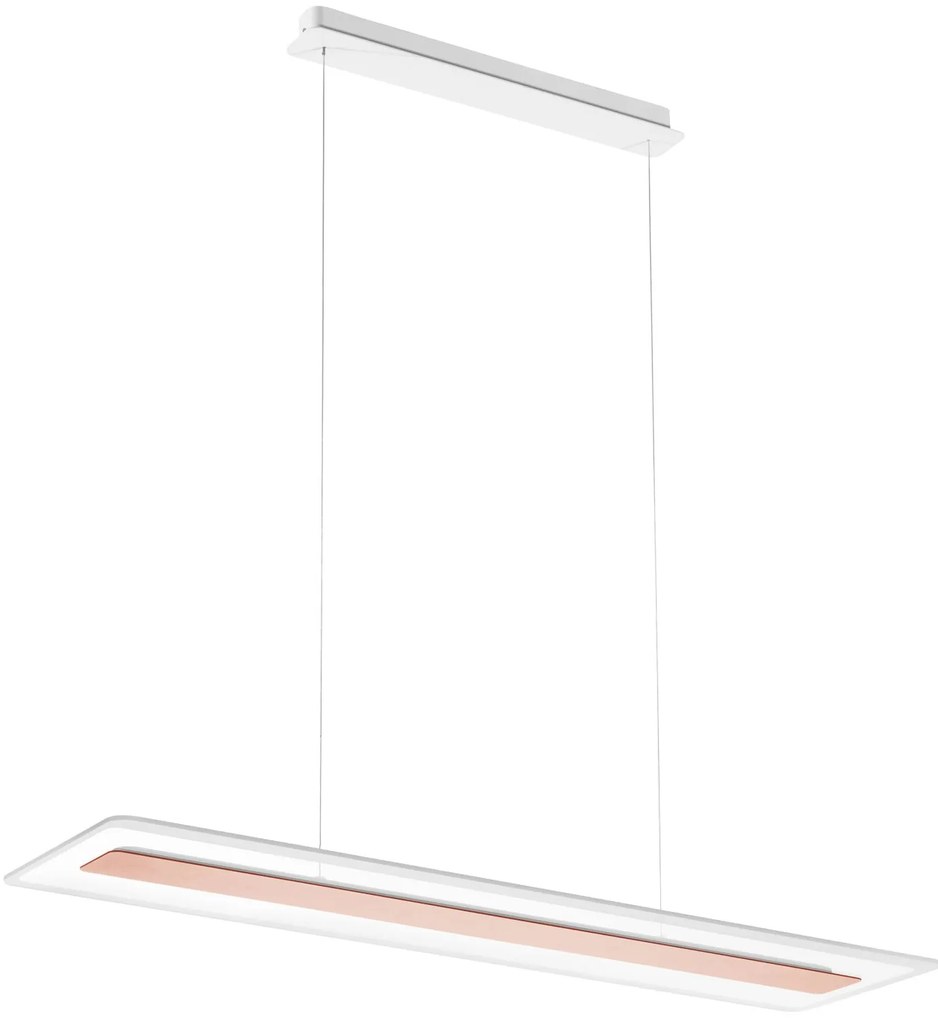 Linea Light Antille_P, závěsné svítidlo z pískovaného skla a mědi, 44W LED 3000K, délka 95cm