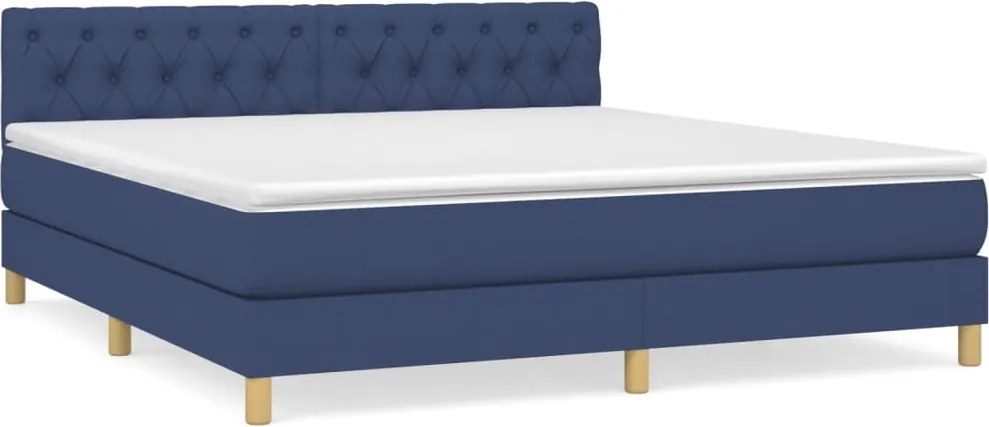 Box spring postel s matrací modrá 160x200 cm textil 3140871
