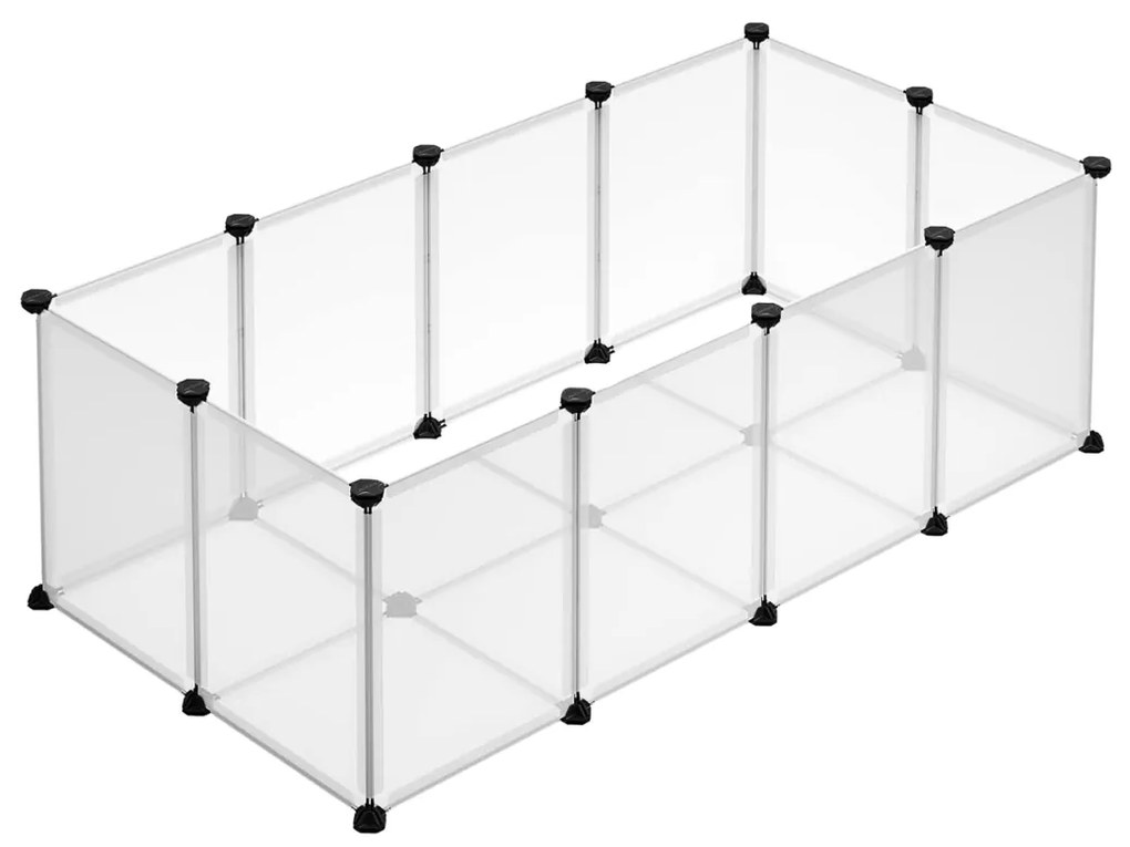 Ohrádka pro malá zvířata z průhledného plastu BEN, 125x63x42cm, transparentní SongmicsHome
