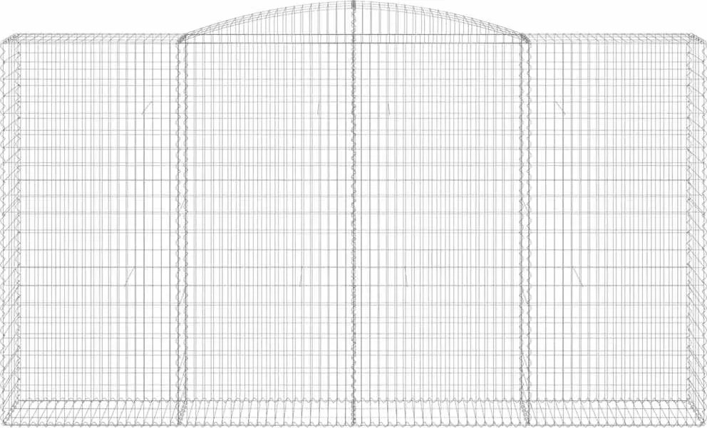 Klenuté gabionové koše 5 ks 400x50x220/240cm pozinkované železo 3147077