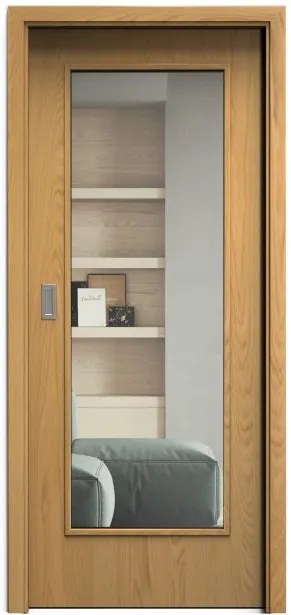 SAPELI ELEGANT KOMFORT M40 - DÝHA - POSUVNÉ DVEŘE VČ. ZÁRUBNĚ - Dub natur Průchozí šířka (cm): 110, Průchozí výška (cm): 210