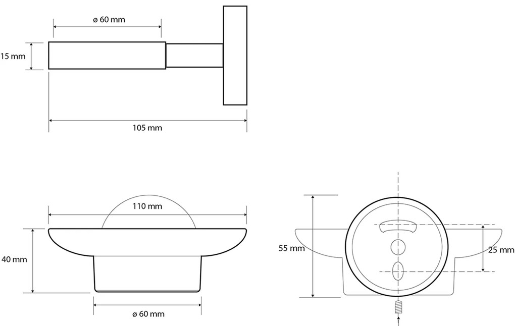 Sapho, X-ROUND WHITE mýdlenka skleněná, bílá, XR803W
