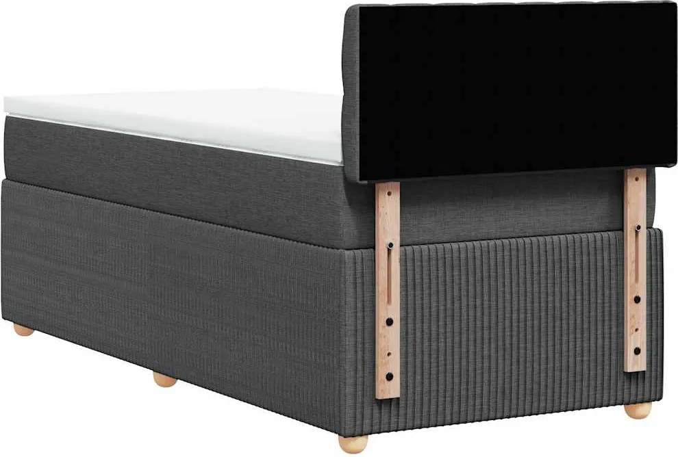 Box spring postel s matrací tmavě šedá 80 x 200 cm textil 3287291