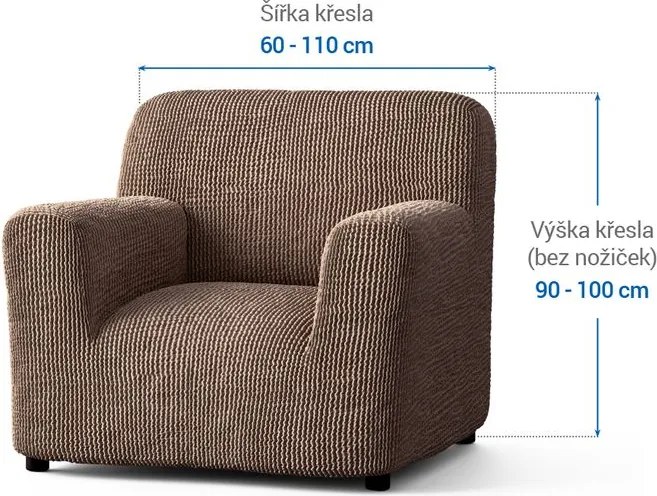 Bielastické potahy COSTINA oříšková křeslo (š. 60 - 110 cm)