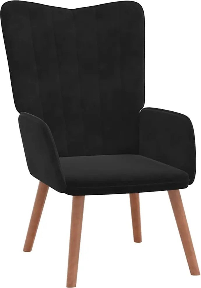 Relaxační křeslo černé samet 327661