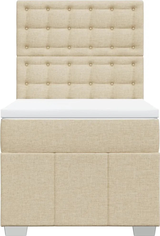 Box spring postel s matrací krémová 80 x 200 cm textil 3293814