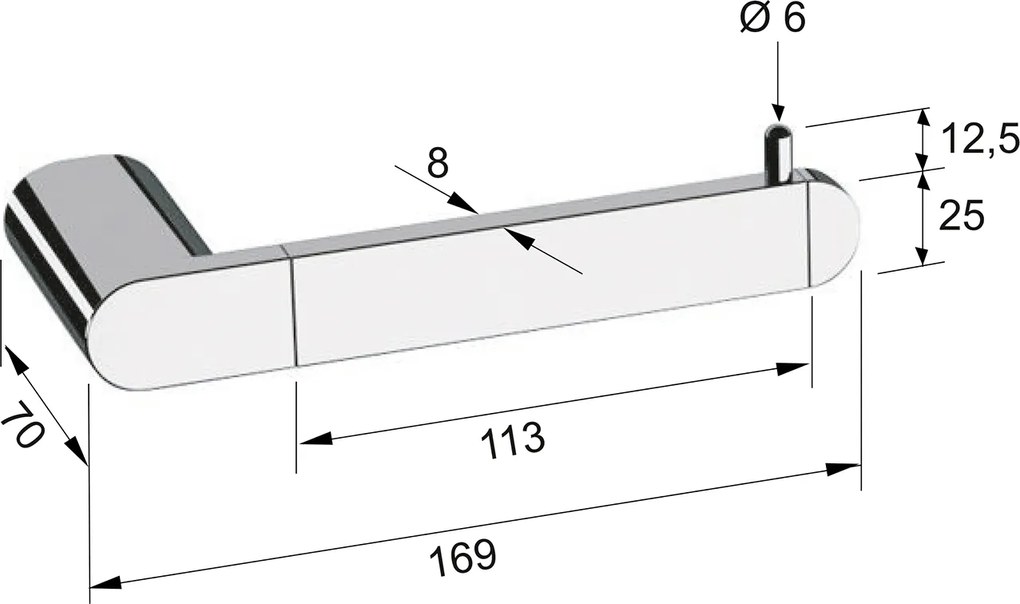 Sapho Sapho, FLORI držák toaletního papíru bez krytu, černý, RF017/15