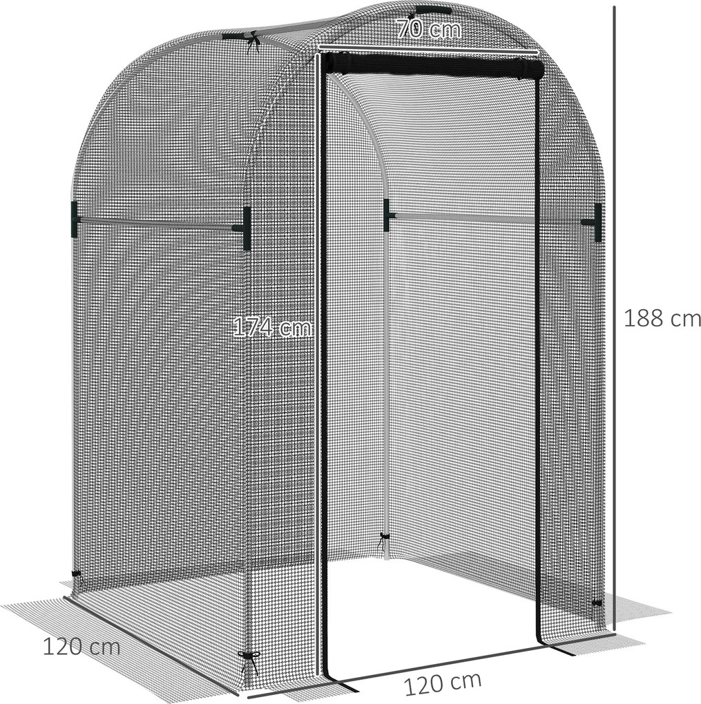 Zahradní síť proti hmyzu Outsunny 1,2x1,2 m s ocelovým rámem HDPE černá, účinná ochrana proti škůdcům na zahradě a balkoně | Aosom.de