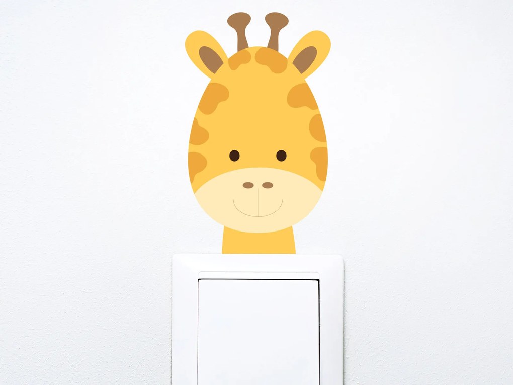 Nalepte.cz Barevná žirafa na vypínač 20 x 33 cm