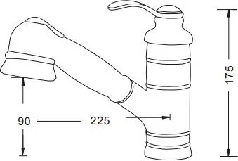 Waterfall Rustikální dřezová baterie s vytahovací sprchou | olejem gumovaný bronz, Provedení Bez dávkovače
