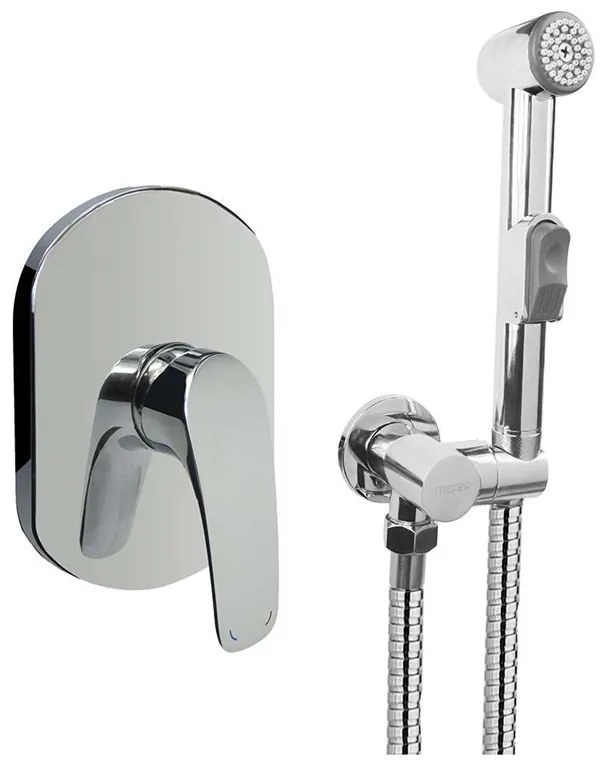 Mereo Mereo, Podomítková baterie s bidetovou sprchou, Eve, Mbox, hranatý kryt, chrom, CBV60105BS