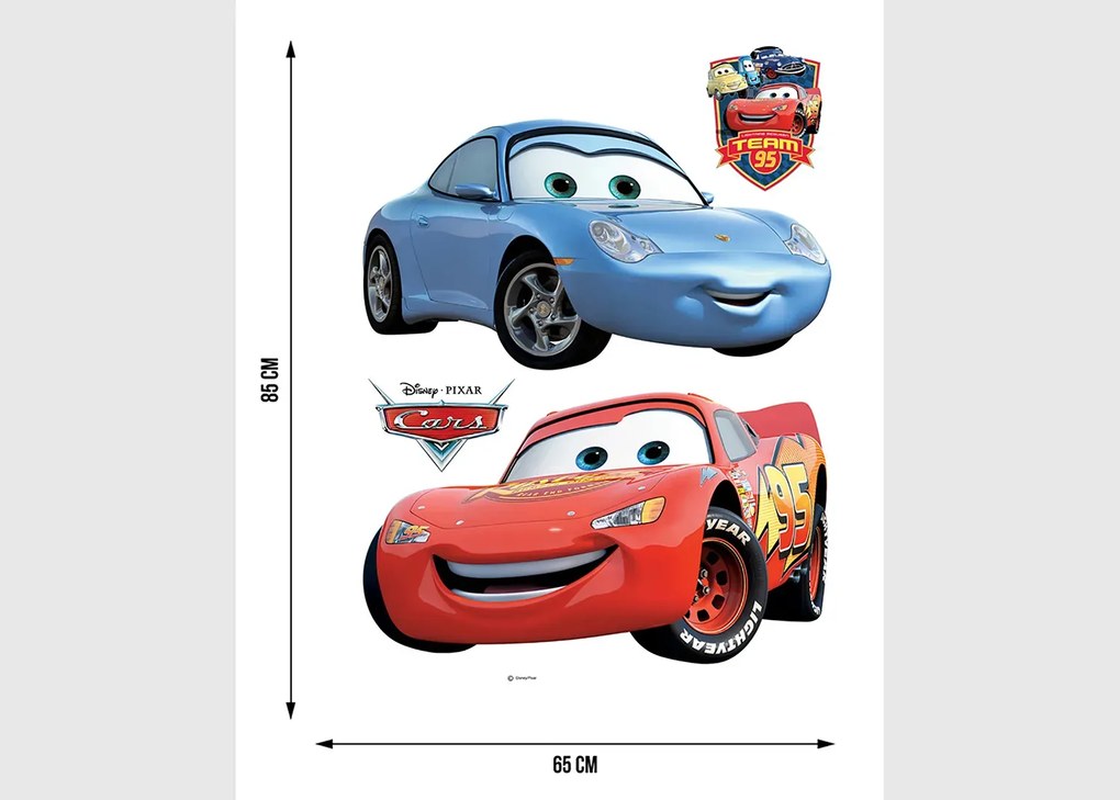 Dětská samolepka na zeď Disney Auta McQueen a Sally | 65 x 85 cm | DDK850