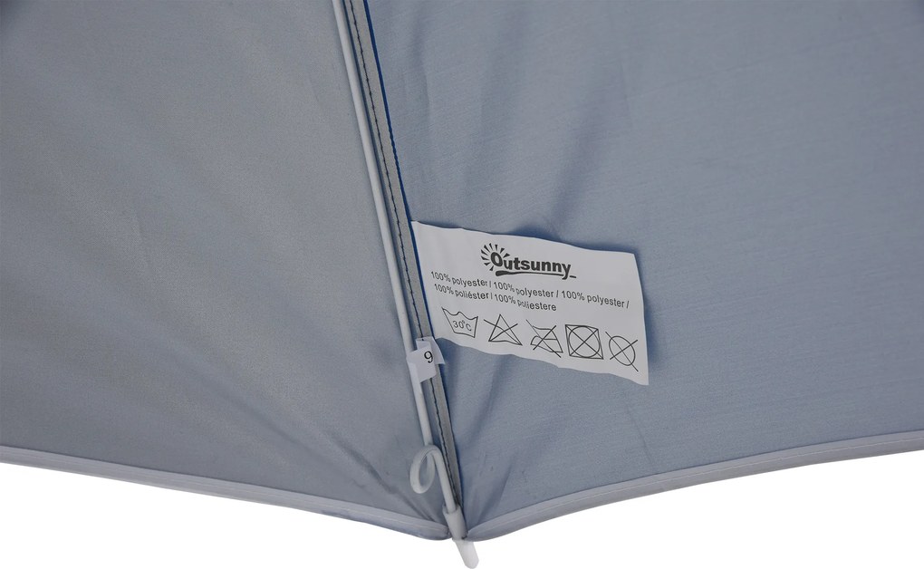 Outsunny slunečník Plážový slunečník s bočnicí, polyester, modrý, 2,2xH2,2m| Aosom