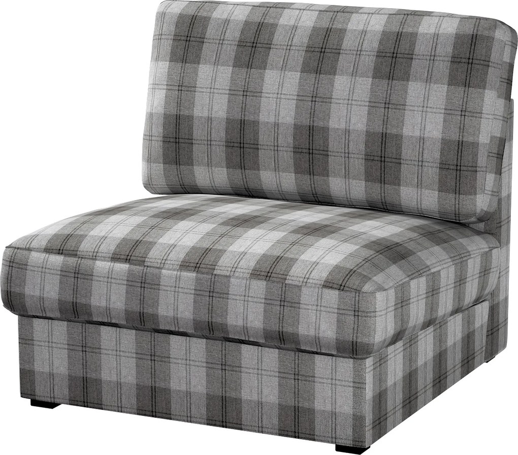 Potah na neskládací křeslo IKEA Kivik barva šedá látka pletený vzor, vzorované