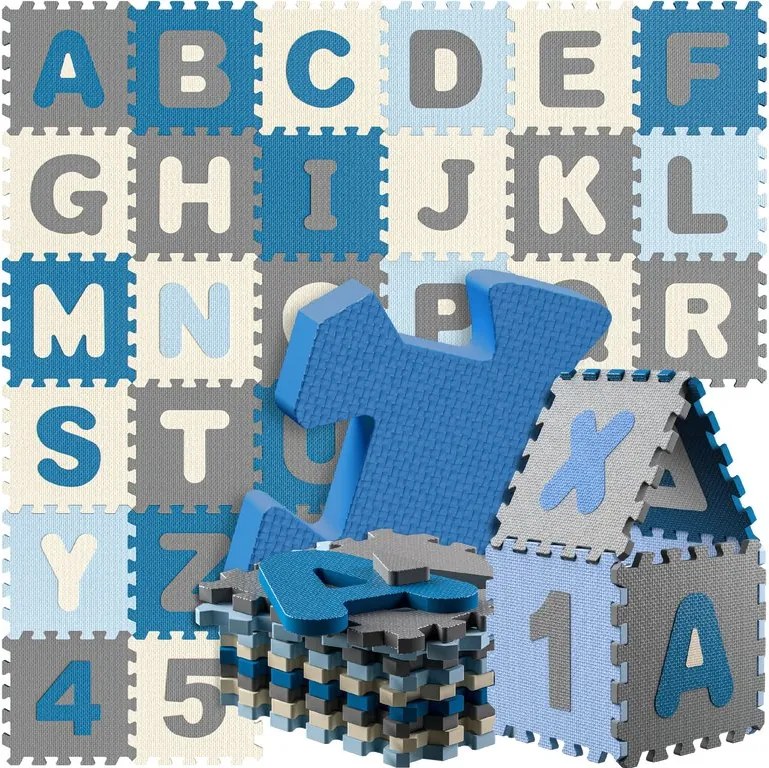 Puzzle podložka 86dílný modrá