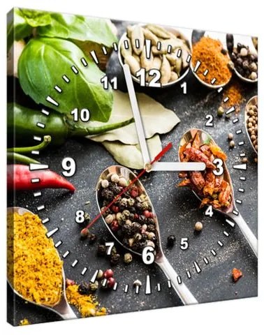 Tištěný obraz s hodinami Přísady na vaření 30x30cm ZP2498A_1AI