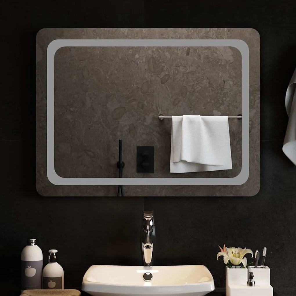 Koupelnové zrcadlo s LED osvětlením 80x60 cm 151787