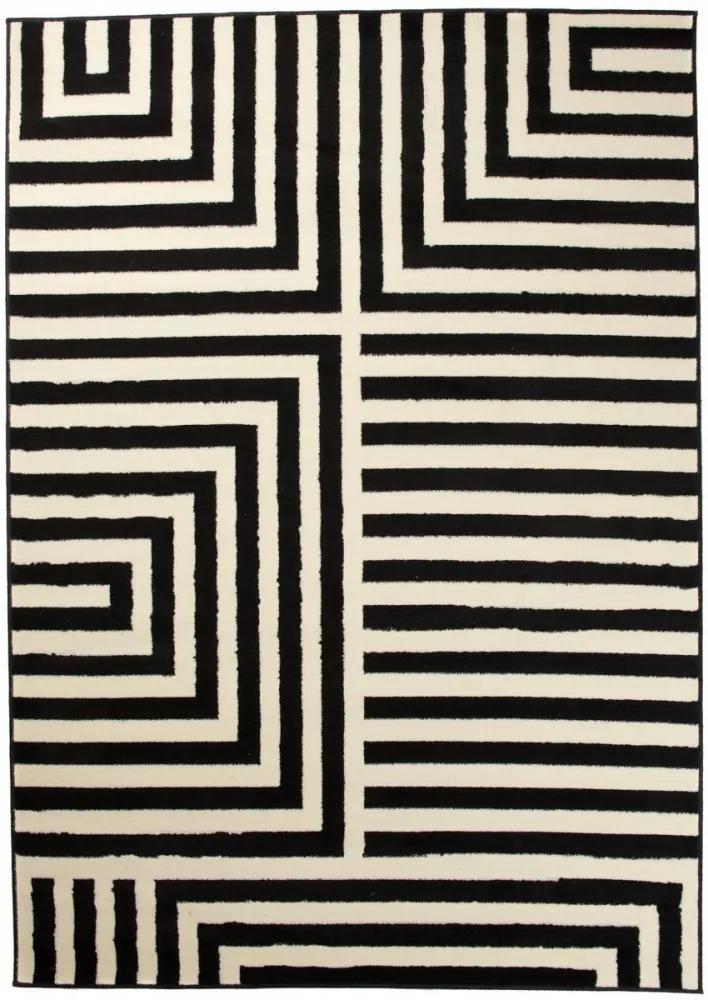 Kusový koberec PP Pietro černý, Velikosti 130x190cm