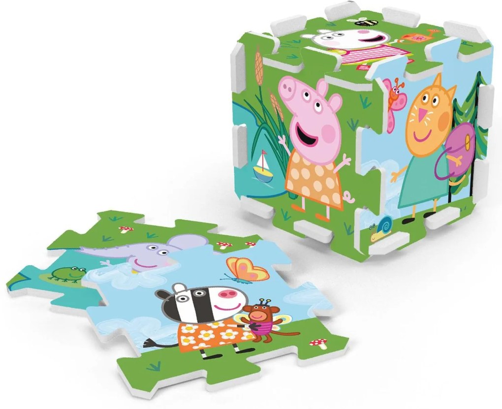 Pěnové puzzle Prasátko Peppa/Peppa Pig 32x32x1cm 8ks ve fólii 0m+