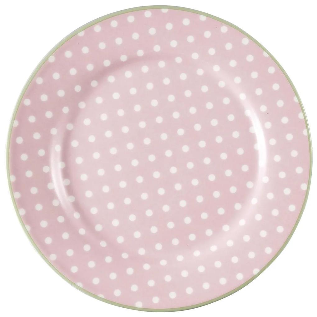 GREEN GATE Porcelánový talíř Spot Pale Pink ⌀ 20,5 cm, růžová barva, keramika
