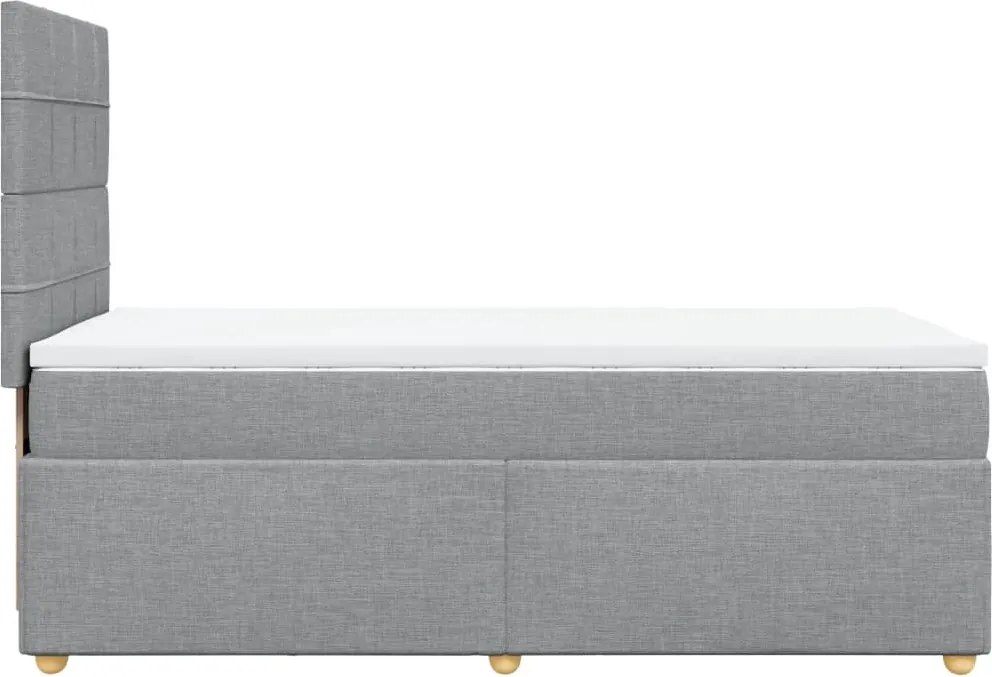 Box spring postel s matrací světle šedá 90x200 cm textil 3293463