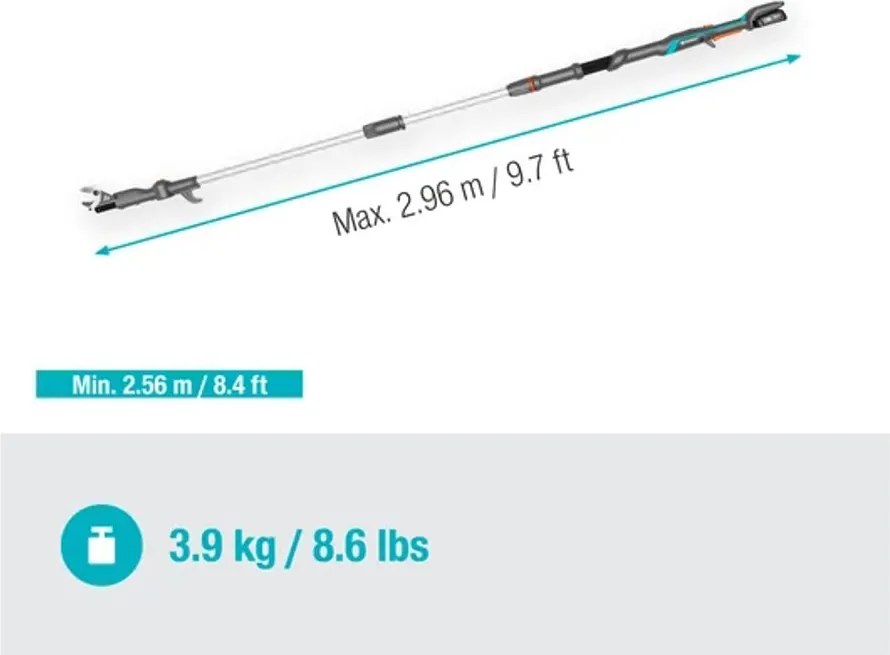 Aku teleskopické nůžky na větve Gardena HighCut 250/18V P4A SET 14774-20