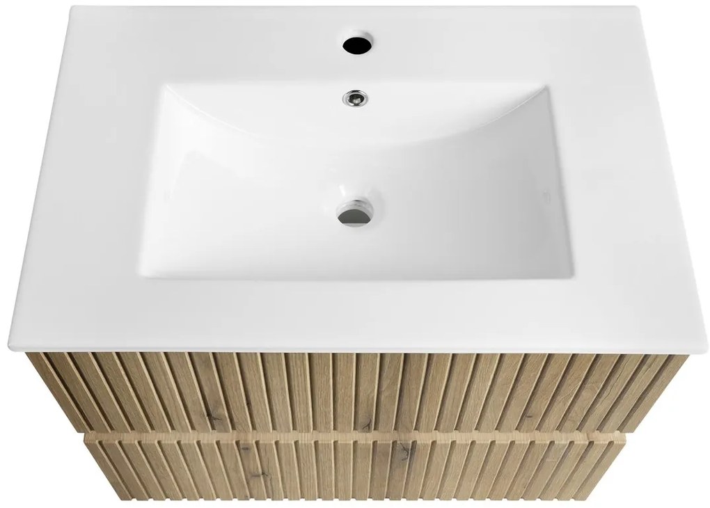 Aqualine Aqualine, PANEDA STRIP umyvadlová skříňka 69,5x55x45,2cm, dub emporio, PN370