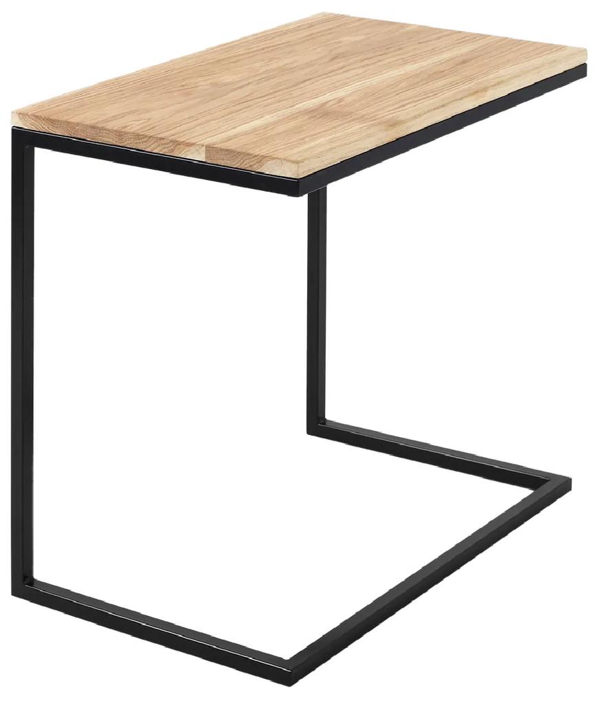OnaDnes -20% Nordic Design Přírodní masivní odkládací stolek Lupo s černou podnoží 60x40 cm
