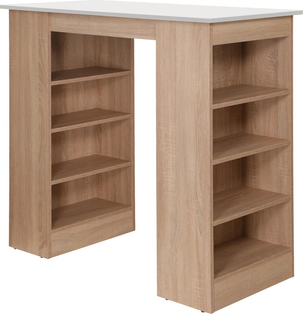XXXLutz BAROVÝ STŮL, bílá, barvy dubu, 103/50/115 cm Respekta - Online Only kuchyňské skříňky - 001899043303