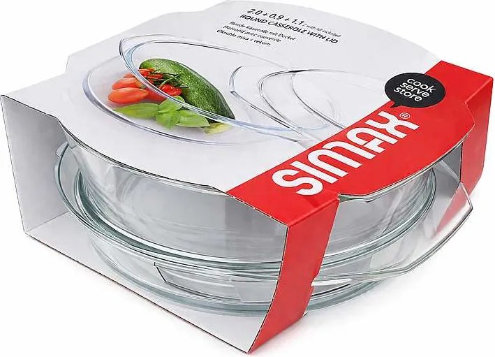 Simax Pekáč kulatý s víkem 2 l + 0,9 l