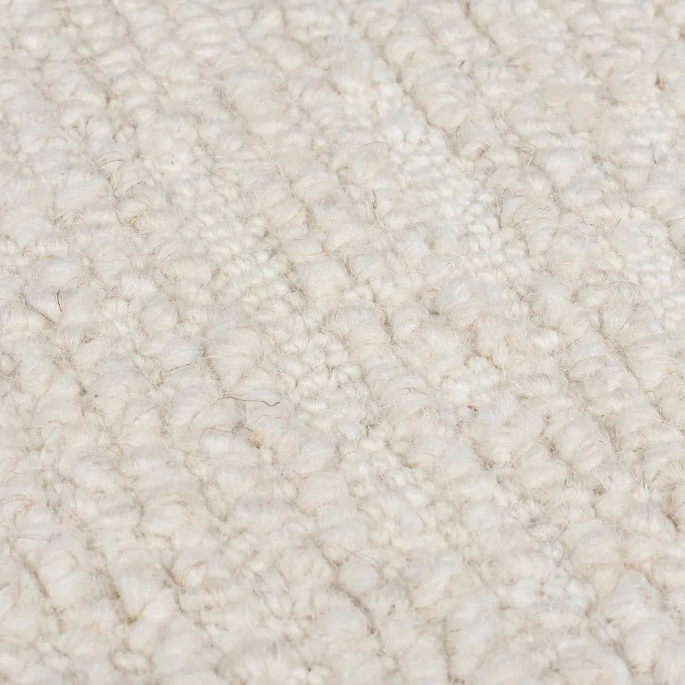 Slonovinový ručně tkaný vlněný běhoun 80x230 cm Harris Boucle – Flair Rugs
