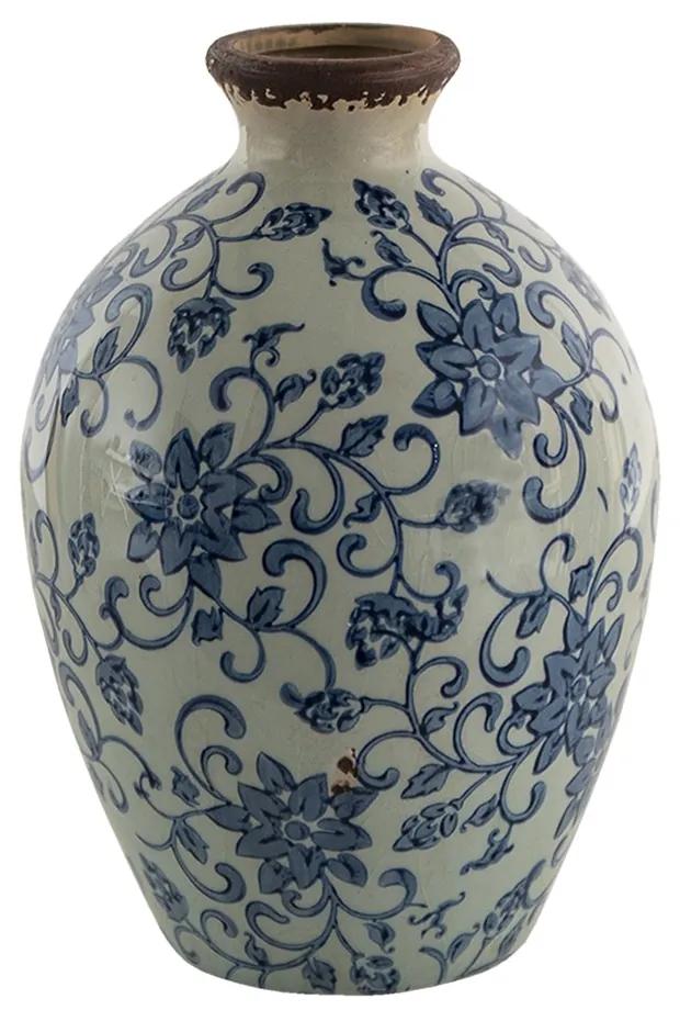 Dekorativní váza s modrými květy Tapp - Ø 13*19 cm