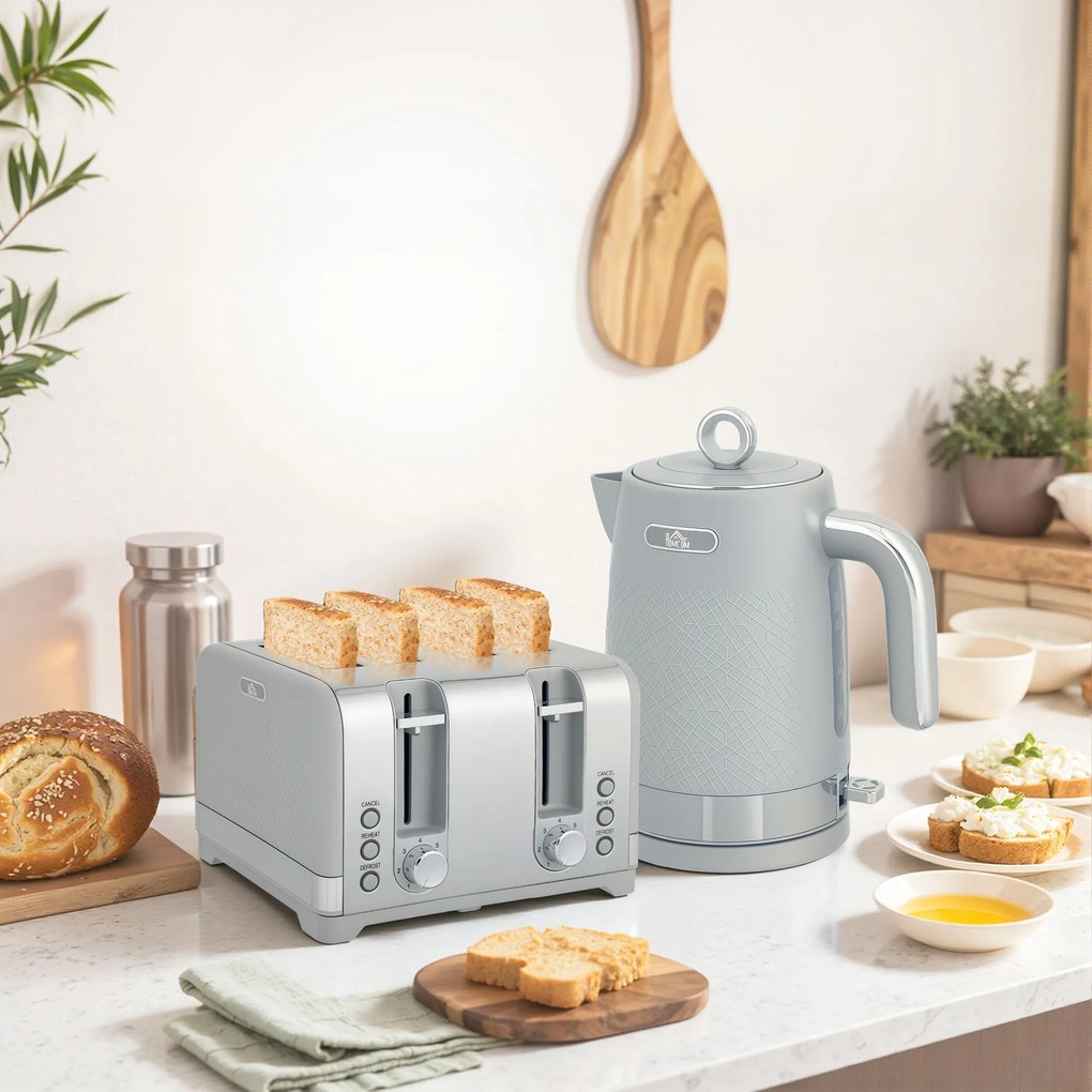 HOMCOM Sada konvice a toustovače, 1,7 l 2200 W rychlovarná konvice s termostatem